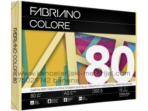 FABRIANO Colore A3 80g papir u boji 250L Banana