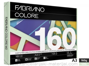 FABRIANO Colore A3 160g papir u boji 125L Verde chiaro