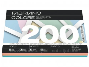 FABRIANO Colore A3 200g pastelni papir u boji 100L (mix)