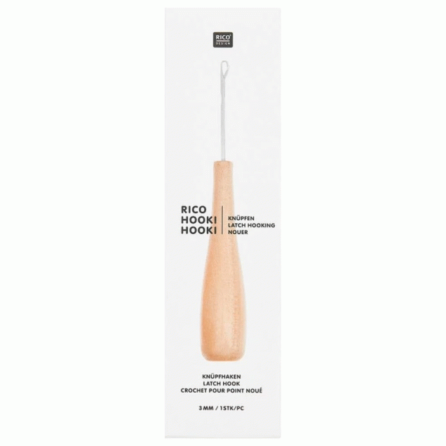 Rico Hooki Hooki Latch Hook 3 mm, for Latch Hook Canvas, 20 Holes/10cm