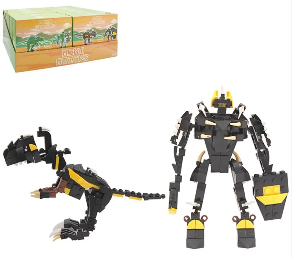 Kreativni set mini kockica DINOSAURUS crni
