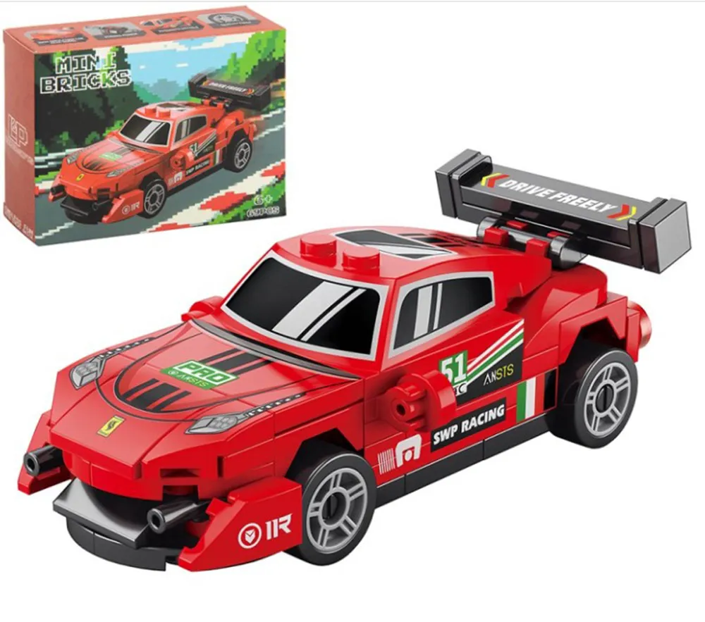 Kreativni set mini kockica CRVENI AUTO