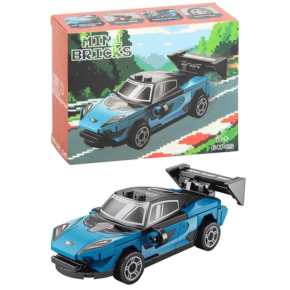 Kreativni set mini kockica PLAVI AUTO