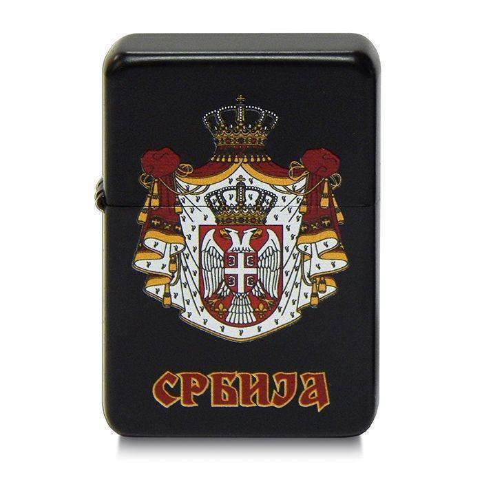 Suvenir UPALJAC, Army, metalni, crni, Srbija-grb veliki