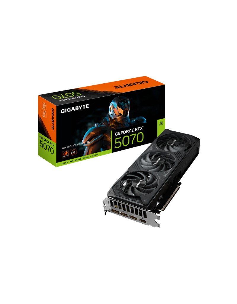 GIGABYTE nVidia GeForce RTX 5070 WINDFORCE 12GB 192bit GV-N5070WF3OC-12GD rev. 1.0 graficka karta