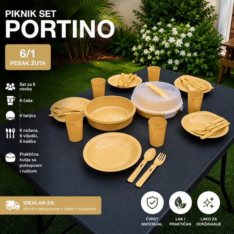 Piknik set Portino 6/1 – pesak žuta