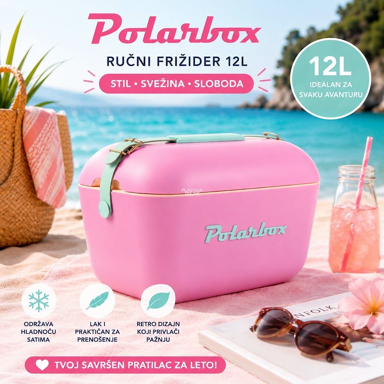 Ručni frižider Polarbox 12l – Bubblegum Pink Aqua
