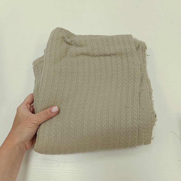 Parče pamučni pletenina pesak sa zelenim tonom 88×240