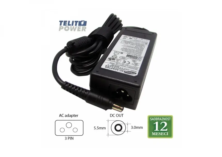 SAMSUNG 19V-3.16A ( 5.5 * 3.0 ) AD-6019S 60W LAPTOP ADAPTER
