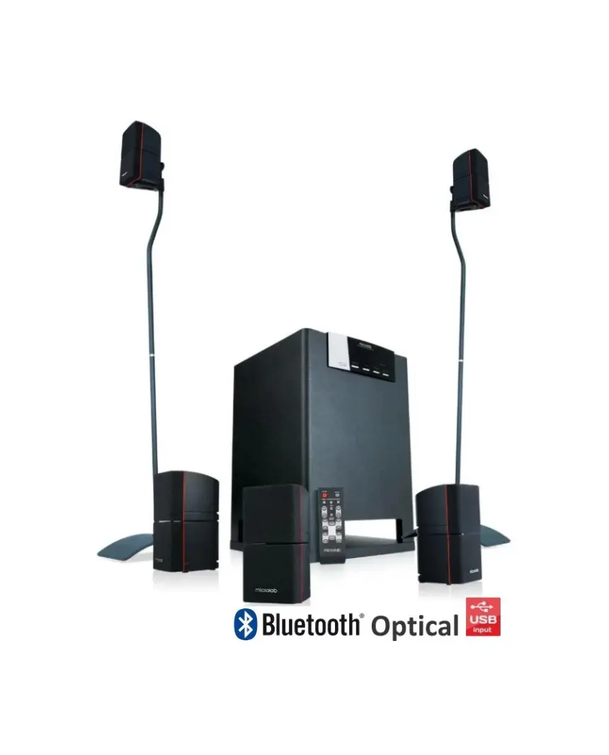 Microlab X15BT Aktivni drveni zvucnici 5.1 sistem 170W RMS (90W+2*16W) 3,5mm, Bluetooth, optical,mic