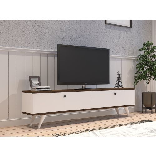 Paris - White, Walnut Whitewalnut TV Stand OŠTEĆENO