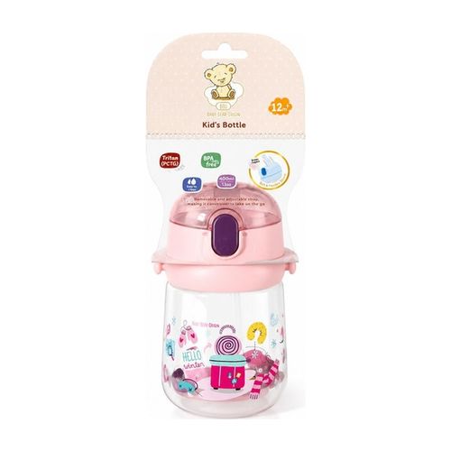 BBO solja sa slamcicom i trakom (400ml) – pink