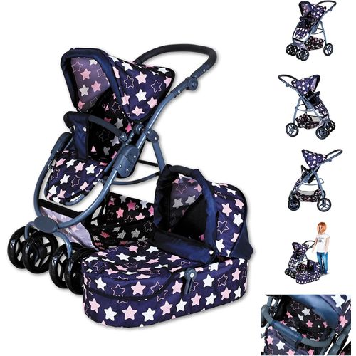 Knorr Toys Kolica za lutke Coco Star Blue Pink