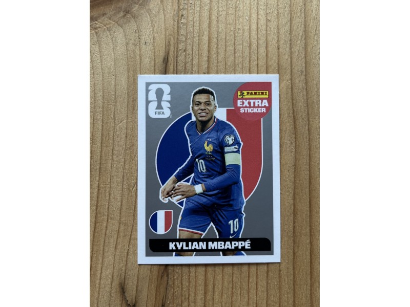 Kylian Mbappe Silver Extra Sticker 2026 World Cup