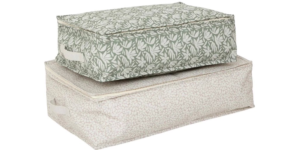 Kutija/navlaka za ormar Florea 60x40x20cm set 2kom zelena/bež