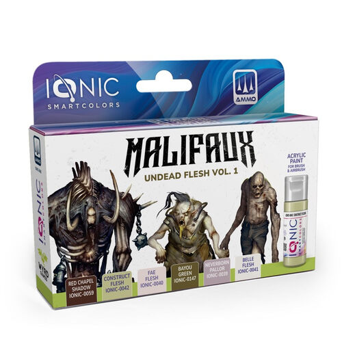 NEW! AMMO of Mig Jimenez IONIC-0462 Set Malifaux Undead Flesh Volume 1