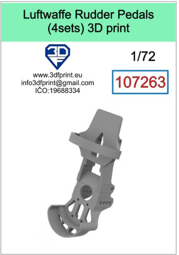 NEW! 3DF 107263 Luftwaffe Rudder Pedals (4 Sets / 3D-Printed)