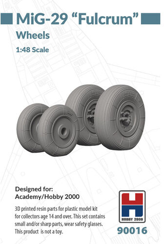Hobby 2000 90016 MiG-29 Fulcrum - 3D-Printed Wheels Set (for Academy and Hobby 2000 Kits)