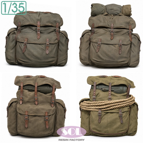 NEW! SOLMODEL MM1069 German WWII M31 Gebirgsjaeger Rucksack Early Type (4 pcs / 3D-Printed)