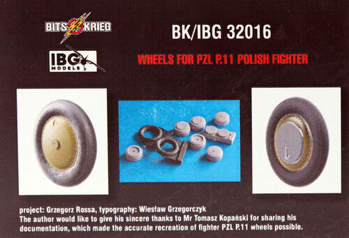 NEW! Bitskrieg 32016 PZL P.11 - Wheels Set