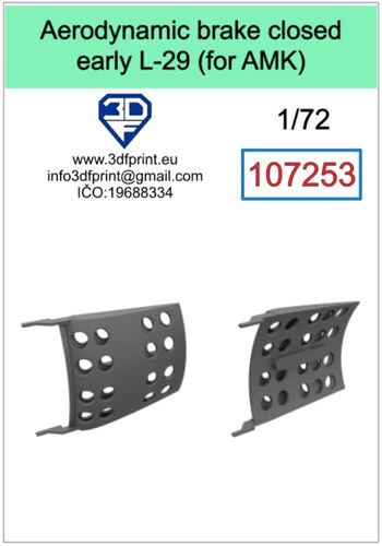 NEW! 3DF 107253 Aero L-29 Delfin - Aerodynamic Brake Closed EARLY (for AMK Kits / 3D-Printed)