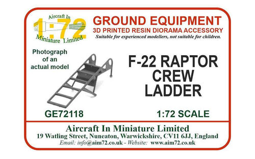 NEW! Aircraft In Miniature Ltd GE72118 Lockheed Martin F-22 Raptor - Crew Ladder (for Academy Kits / 3D-Printed)