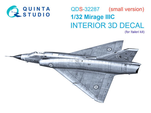 NEW! Quinta Studio QDS32287 Dassault Mirage III C - 3D-Printed & Coloured Interior on Decal Paper (for Italeri Kits / Small Version)