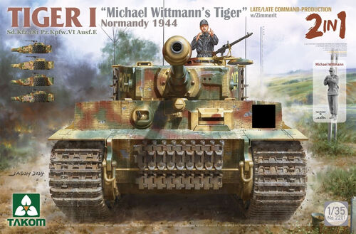 Takom 2201 Tiger I Sd.Kfz.181 Pz.Kpfw.VI Ausf.E 'Michael Wittmann's Tiger' Normandy 1944 - Late/Late Command-Production With Zimmerit (2 In 1)