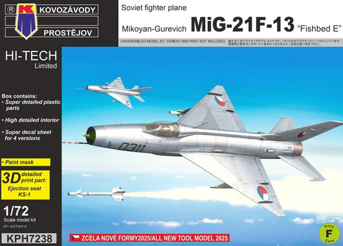 NEW! Kovozavody Prostejov KPH7238 MiG-21F-13 Fishbed E (Hi-Tech)