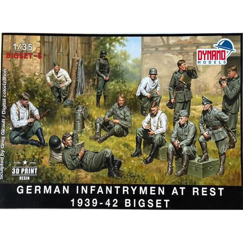 NEW! Dynamo-Models BIGSET5 German Infantrymen at Rest 1939-42 Full Set (11 Figures / 3D-Printed