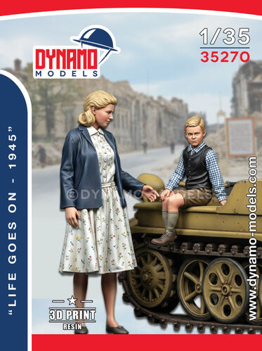 NEW! Dynamo-Models 35270 Civilian - Life Goes On (2 Figures / 3D-Printed)