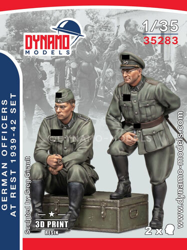 NEW! Dynamo-Models 35283 German Officers at Rest 1939-1942 Set (2 Figures / 3D-Printed)