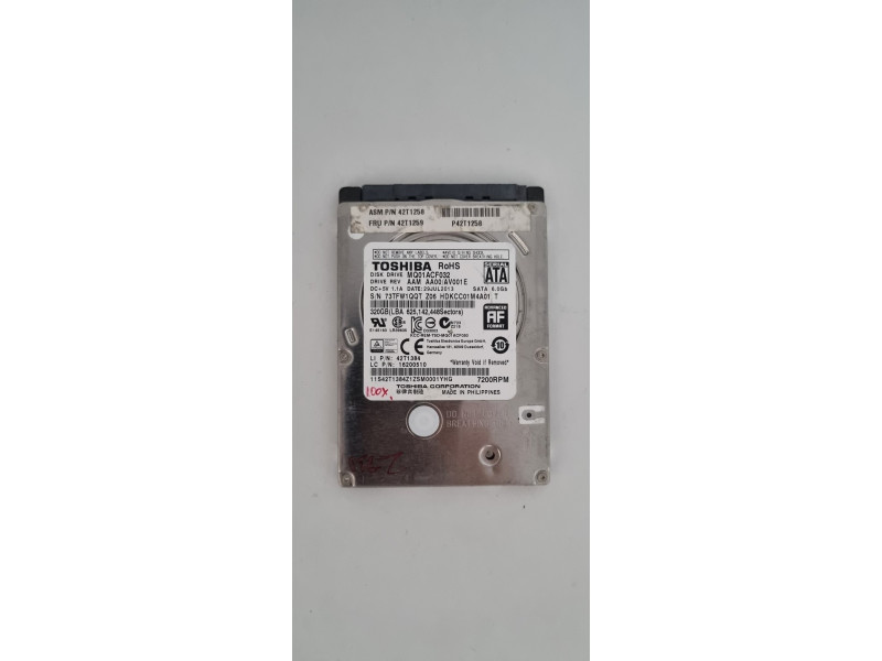 Toshiba 2.5" hdd za laptop 100 od 100 ispravan 320gb