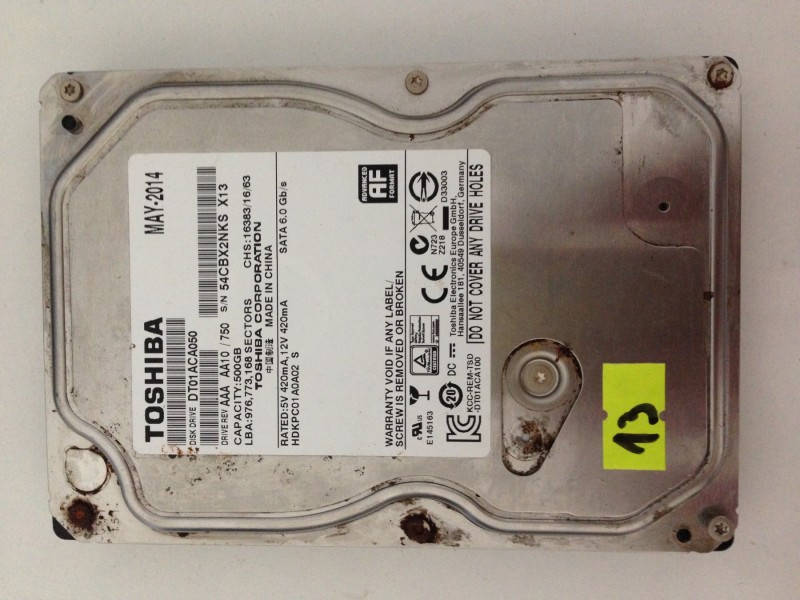 13.Toshiba HDD 500 GB