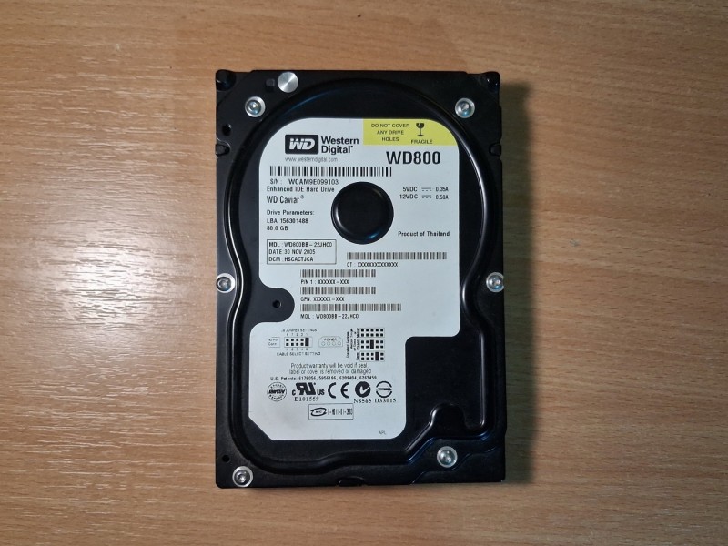 WD Caviar Ata Hard disk 80Gb