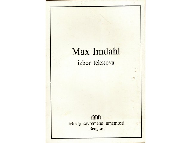 Max Imdahl - IZBOR TEKSTOVA
