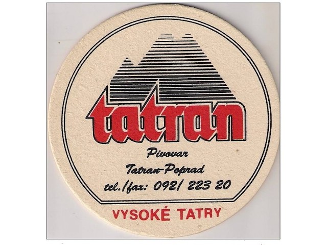 Tatran Pivovar podmetac za pivo