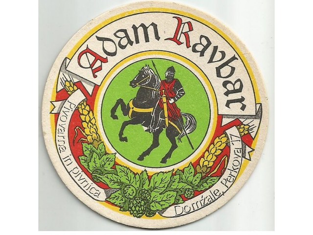 ADAM RAVBAR Domzale podmetac za pivo