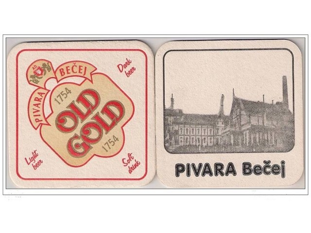 OLD GOLD Pivara Becej,podmetac za pivo