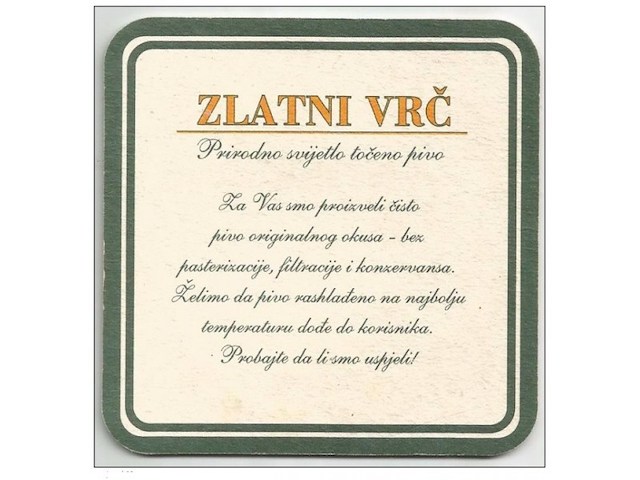 Zlatni Vrc podmetac za pivo