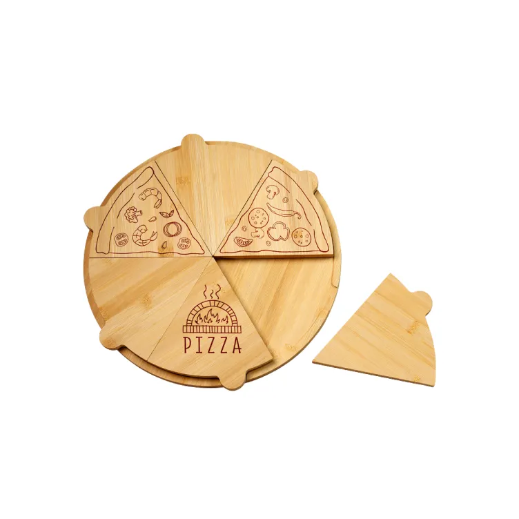 KESPER KSP58468 DASKA ZA PIZZU BAMBUS 36,5 CM SA 6 POJEDINAČNIH KRIŠKI