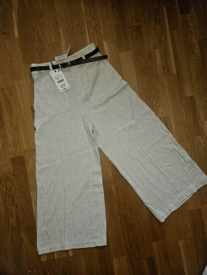 ZARA lanene pantalone sa kaisem NOVO