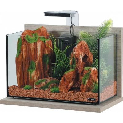 307193 Zolux Idro 20 Akvarijum Set Zebrano Sivi 43x25x36,5cm / 20L