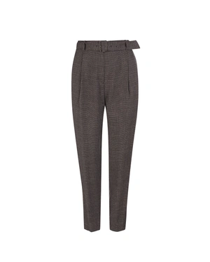 LANENE PANTALONE LEŽERNOG GORNJEG DELA I ŠIREG KROJA KOJI SE SUŽAVA (CARROT LEG)