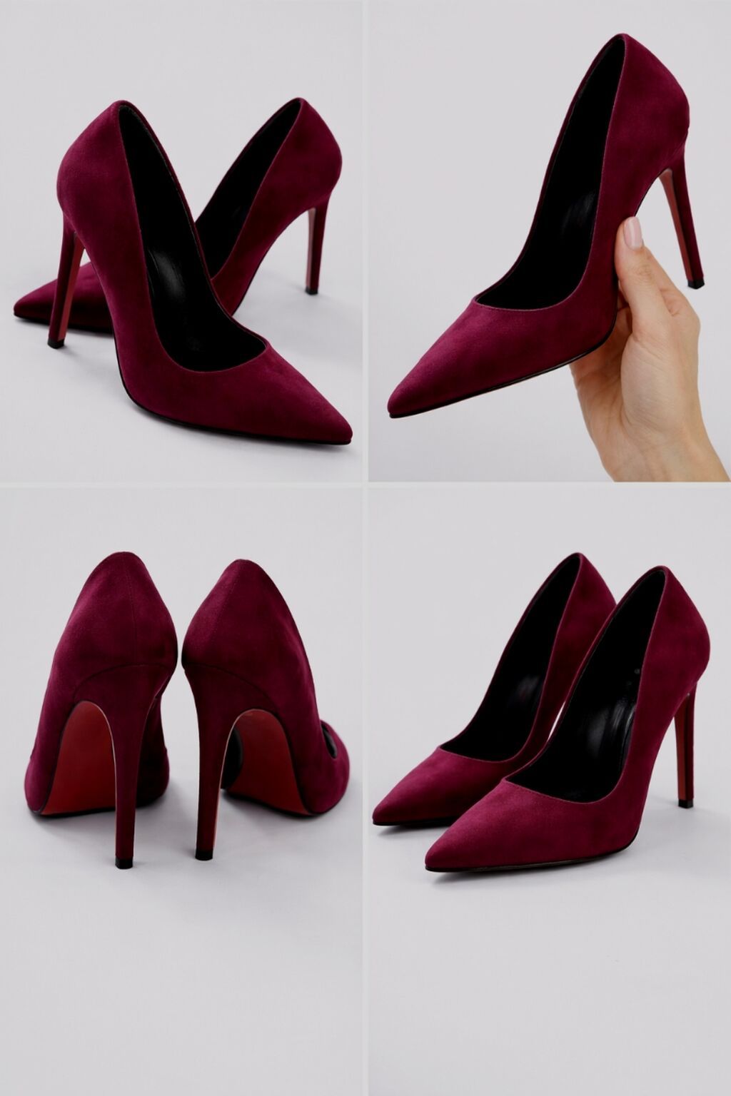 Elegantne ženske štikle – bordo boje - Model: klasične salonke sa