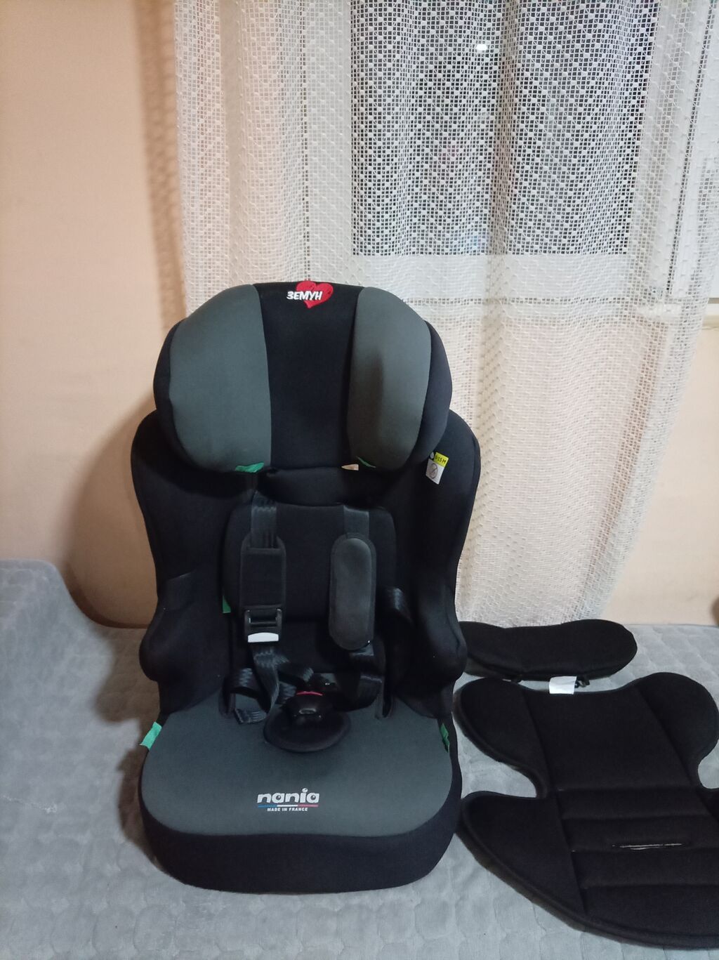 Dečije auto-sedište Nania (Made in France), crno‑sivo. - Tip