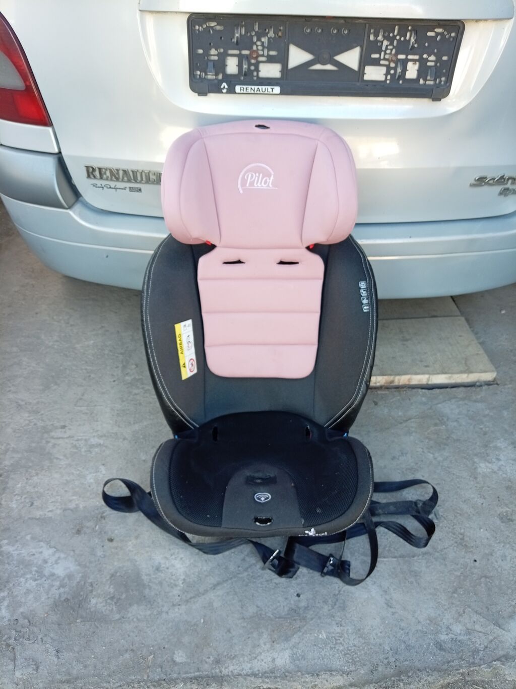 Dečije auto sedište Pilot, crno–roze - Tip: buster/auto sedište sa