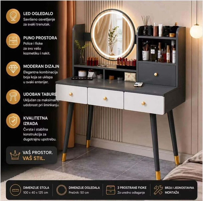 Sto za šminkanje 11000 din Unesite eleganciju i organizaciju u