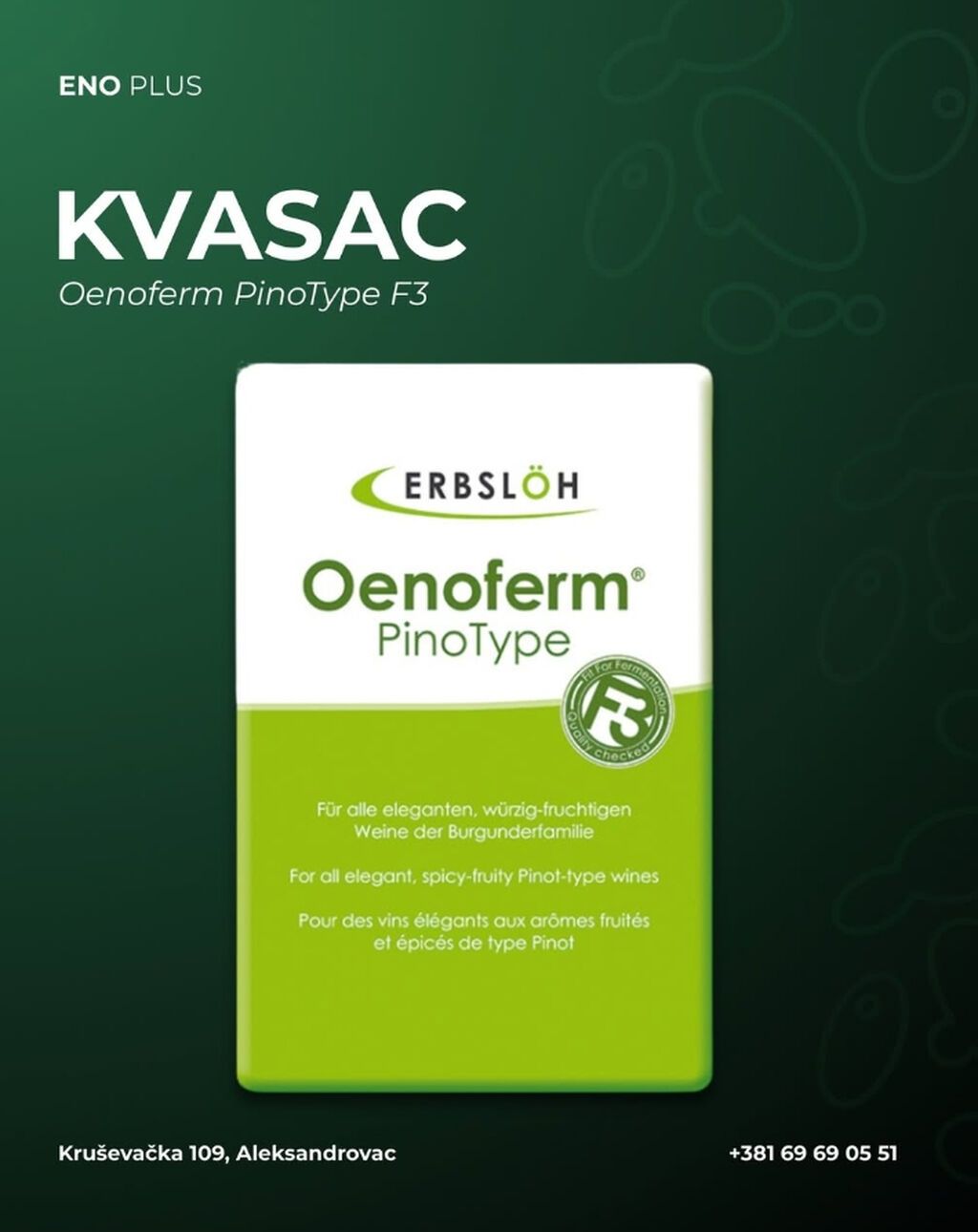 Oenoferm® PinoType F3 (0,5 kg) - precizna fermentacija za eleganciju i