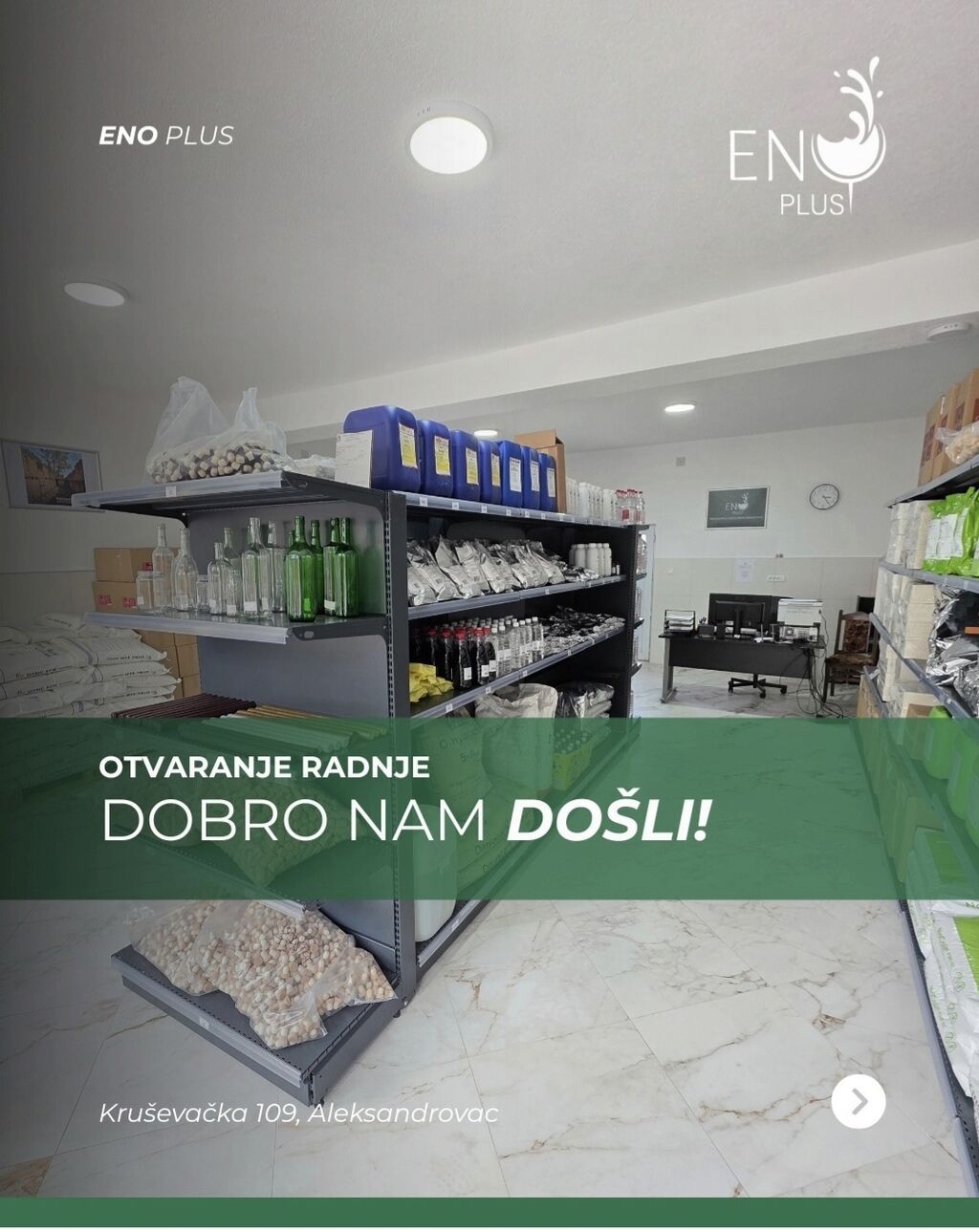 ENO PLUS – specijalizovana prodavnica enološke i pivar­ske opreme i